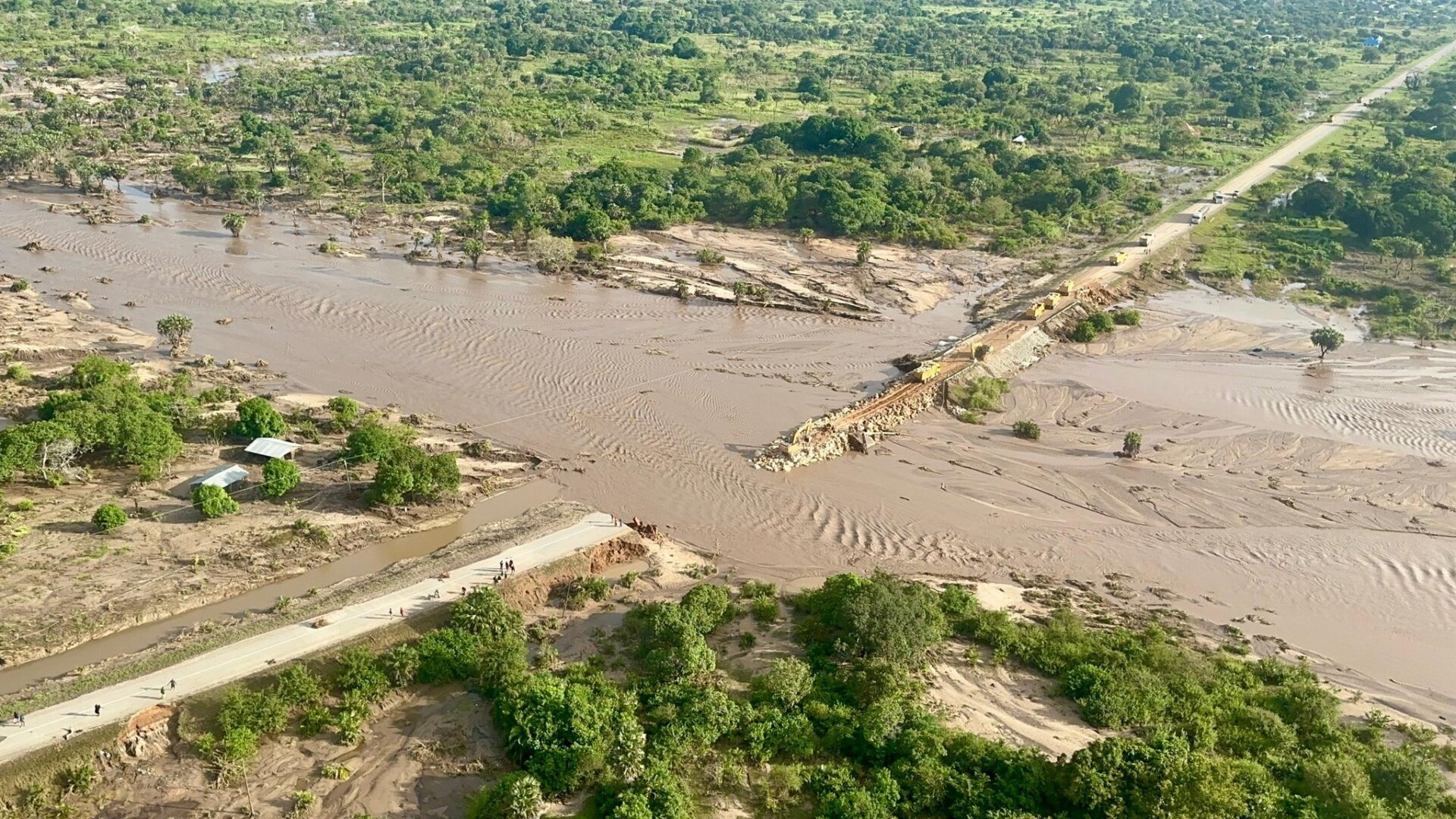 AERIAL SURVEY OF LINDI-DAR ES SALAAM ROAD AFTER TYPHOON HIDAYA - Tanzania